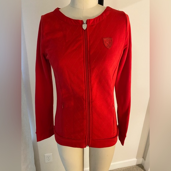 Puma | Sweaters | New Puma Ferrari Red Long Sleeve Zipper Sweater ...